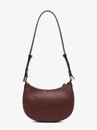 Pinko Womens Half Moon Mini Leather Crossbody Bag Brown Shoulder