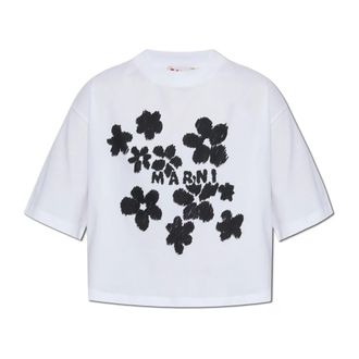 Marni Femme, Tops, Blanc, Taille: 38 FR T-shirt à motif floral
