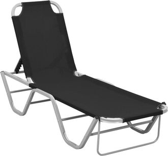 vidaXL Sonnenliege Aluminium und Textilene Schwarz Vidaxl