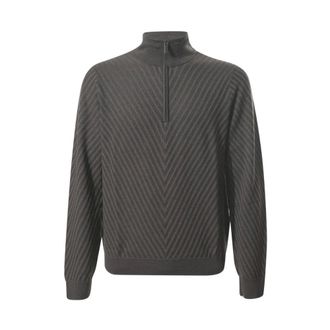 Emporio Armani Pull Col Rond Signature Capsule - Homme - Pulls - Brun - Taille: S