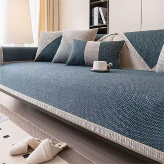 Generic Sofa &Uuml;berzug Couch &Uuml;berzug Vintage, Rutschfester Sofaschoner Aus Gewebter Baumwolle-Leinen-Mischung F&uuml;r 1/2/3/4-Sitzer, Universeller Sofa&uuml;berwurf F&uuml;r 