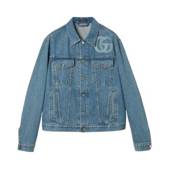 Gucci Lasered Double G Jeansjacke - - Jackets - Herren - Blau - L