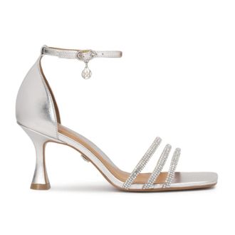 Kazar Silberne Ledersandalen mit einem bedeckten Absatz - - Shoes - Damen - Grau - 40 EU