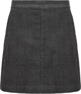 Part Two Part Two Damen Womens Mini High-Waisted Pockets Corduroy Fabric Elastic Waist Skirt, Magnet, 32