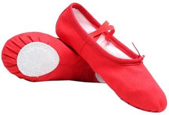 Hemoton Chaussures de Ballet Souples et L&eacute;g&egrave;res pour Yoga et Danse Classique Antid&eacute;rapantes et Confortables Rouges Adapt&eacute;es Danse Salon Femme et Modern Dance