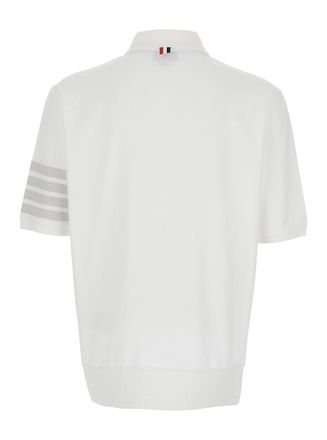 Thom Browne Mens Polo Shirt White Cotton T-Shirts And Polos