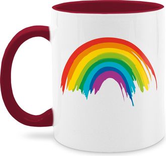 Shirtracer Tasse Tassen 325ml - Pride Flagge - Regenbogen LGBT & LGBTQ - 325 ml - Bordeauxrot - regenbogentasse gay csd rainbow kaffeetasse mug lesbian christoph