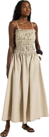 Liviana Conti Femme, Robes, Beige, Taille: 36 FR Pleated Poplin Bodice Maxi Dress
