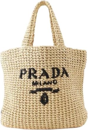 Prada Pre-owned Cabas en raphia - Femme - Pre-owned - Beige - Taille: ONE Size