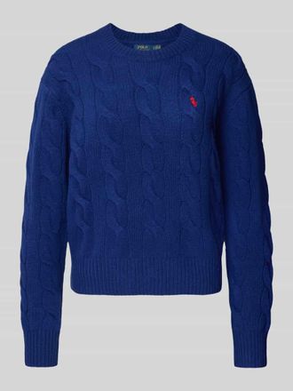 Polo Ralph Lauren Strickpullover mit Zopfmuster und Rundhalsausschnitt