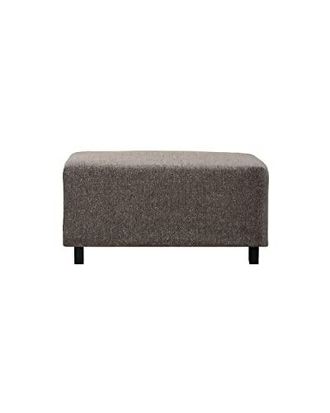 House Doctor Pouf, Camphor, Dunkelbraun, Metall, Sperrholz, Schaum, Baumwolle, Filz, Holz, Standard