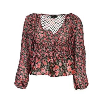 Desigual Femme, Blouses et Chemises, Multicolore, Taille: 44 FR Chemisier &agrave; motifs avec col en V
