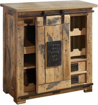 Massivmoebel24 Weinkommode Mango 80x40x82 natur lackiert railway 140