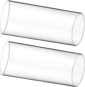 Valiclud 2st&uuml;cke Transparente Glaskerzenhalter mit Offenem Ende Zylindrische Kerzenhalterr&ouml;hre aus Glas Dekorative Kerzenschirme f&uuml;r Haushalt