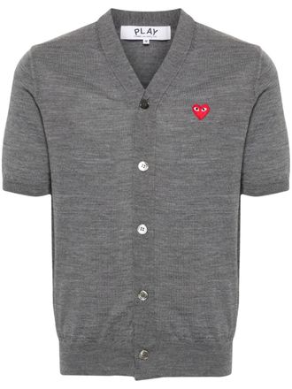 Comme Des Garçons cardigan en laine à patch coeur - Gris