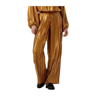 Amaya Amsterdam Goldene Plissierte Hose - - Trousers - Damen - Gelb - M