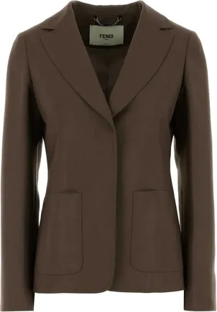 Fendi blazer &agrave; simple boutonnage - F1RXG Green