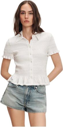 Veronica Beard Femme, Blouses et Chemises, Blanc, Taille: 38 FR Ellisandra Smocked Top