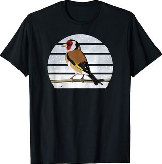 jz.birds Distelfink im Schnee Vogel Weihnachten Vogelfreund Biologe T-Shirt