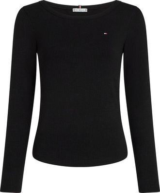 Tommy Hilfiger Langarmshirt Shirt CRV SLIM 5X2 RIB O in Gro&szlig;en Gr&ouml;&szlig;en, mit Logostickerei