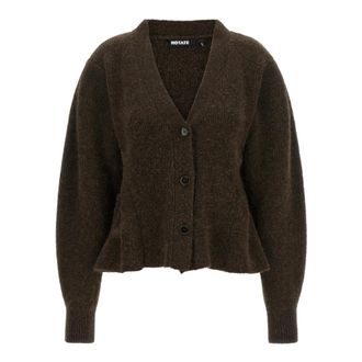 Rotate Peplum Strickjacke - - Knitwear - Damen - Braun - XS