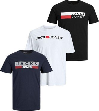 Jack & Jones T-Shirt (3-tlg) tolle Designs im 3er Pack
