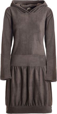 vishes Ballonkleid Warmes Winterkleid aus Fleece mit Kapuze im Ballonstyle Alternative Bekleidung, Ethno, Hippie, Retro Style