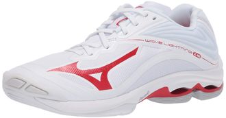 Mizuno Wave Lightning Z6 Damen Volleyball-Schuh, Wei&szlig;/Rot, 41 EU