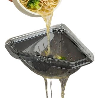 Generico Filterkorb f&uuml;r Sp&uuml;le - PP 17 x 17 x 9,5 cm | H&auml;nge-Abfluss-Organizer, platzsparend, dreieckiges Sieb f&uuml;r Reste, Obst und Gem&uuml;se in der K&uuml;che