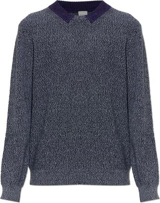 Paul Smith Pull en laine &agrave; col rond - Homme - Pulls - Bleu - Taille: L