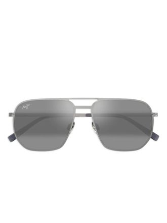 Maui Jim lunettes de soleil Sharks Cove &agrave; monture carr&eacute;e - Argent