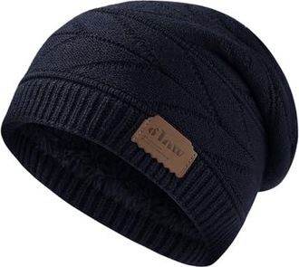 Generic Bonnet Femme Hiver Bonnet Femme Chapeau Femme Hiver Confortable Classique - Bonnet Laine Velours &Eacute;pais Unisexe, Coupe-Vent Thermique, Parfait pour Hom