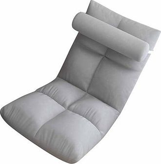 CHICIRIS HEEPDD Chaise de canap&eacute; Pliante avec Support Dorsal, Chaise de Jeu au Sol R&eacute;glable en Flanelle, Cadre en M&eacute;tal, Conception &agrave; 8 Grilles, pour la Relaxa