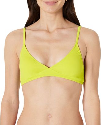Amazon Essentials Damen-Bikini-Oberteil mit Leichter Unterst&uuml;tzung, Limettengr&uuml;n, Gr&ouml;&szlig;e 10