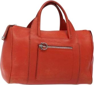 Ferragamo Pre-owned Cuir sacs-main - Femme - Pre-owned - Orange - Taille: ONE Size
