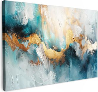MuchoWow © Leinwandbilder Klein 30x20 cm Mini Wall Art Decoration Bilder für die Wand Schlafzimmer Deko Canvas Painting Wanddekoration Wohnzimmer Abstrakt - Ku