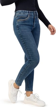 Stooker Rio FEXXI Move Denim Damen 5-Pocket-Jeans Skinny Fit Denim/Jeans clean wash konisch lang