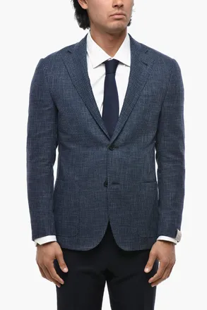 Corneliani Teilgef&uuml;tterter Blazer GATE mit Hahnentritt-Muster Corneliani