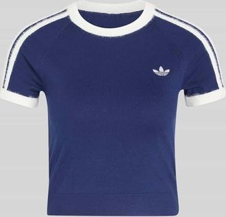 adidas Originals Slim Fit T-Shirt aus Viskose-Mix mit Logo-Stitching