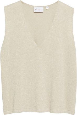 Comma Rundhalspullover Strickpullunder Feinstricktop aus Glitzergarn