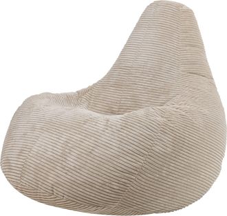 Icon Brand Dalton Sitzsack Cord, Beige, Gaming Sitzsack Erwachsene mit Füllung, Bean Bag, Cord Sessel, Lounge Sessel, Lounge Stuhl, Schlafzimmer, Wohnzimmer, Woh
