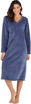 Damart Chemise de Nuit Thermolactyl Maille reliéfée Femme Bleu Taille 50-52 (XL)