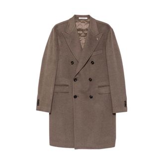 Tagliatore Manteau crois&eacute; en laine - Homme - Manteaux - Brun - Taille: XL