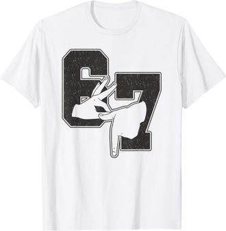 Trendy Apparel Gang Sign 67 Distressed Monochromatic Poster T-Shirt