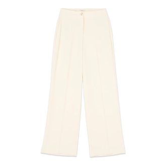 Oltre Weitbeinige Palazzo-Hose - - Trousers - Damen - Wei&szlig; - M