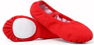 BESTONZON Pantoufles de Ballet à Semelle Souple Chaussures de Classique Rouges Taille 24 Légères et Respirantes Bride Élastique Adaptées pour Moderne