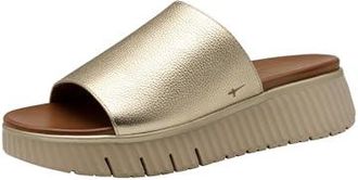 Tamaris Comfort mules femme cuir plateformes, Lt Gold, 37 EU