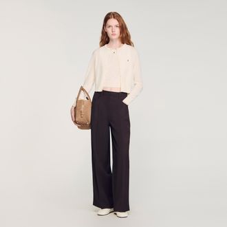 Sandro Kurzer Rundhals-Steppcardigan