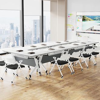 Generic Tragbarer Klapptisch, Klappkonferenztisch, rechteckiger mobiler Schulungstisch, klappbarer modularer Besprechungstisch f&uuml;r B&uuml;ro, Klassenzimmer und Sem