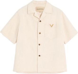 Valentino Garavani Homme, Chemises, Beige, Taille: L Short Sleeve Chemises
